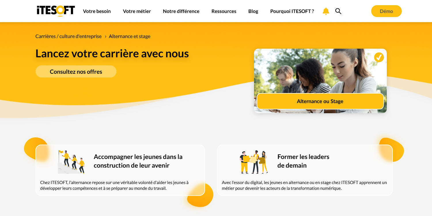 Carrière ITESOFT : Trouvez votre alternance